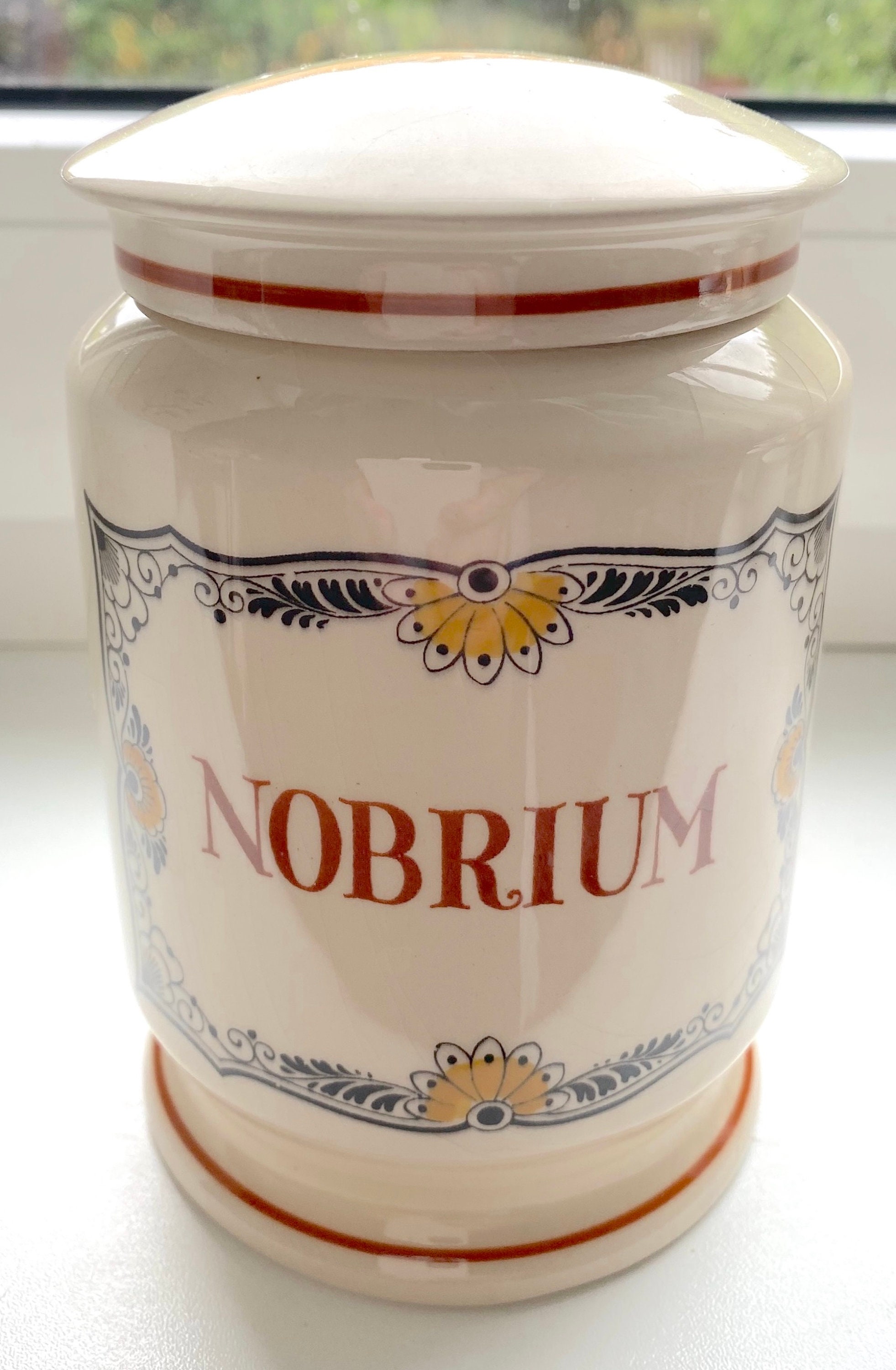 Lidded Apothecary Jar Inscription Nobrium | Etsy