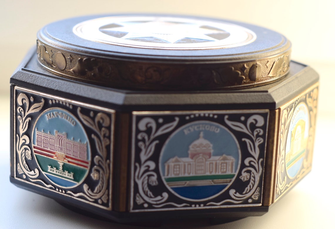 Vintage Russian Hexagon Shaped Music Box. Moscow Memorabilia - Etsy