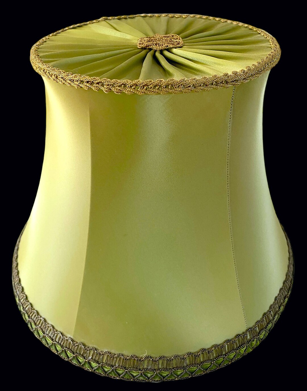 French Parisian Luxe Chic Lidded Lamp Shade. Chartreuse Green Satin ...