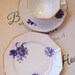 Vintage 1950s Angular Tea Cup and Saucer Set. Cake Plate Option. Blue ...