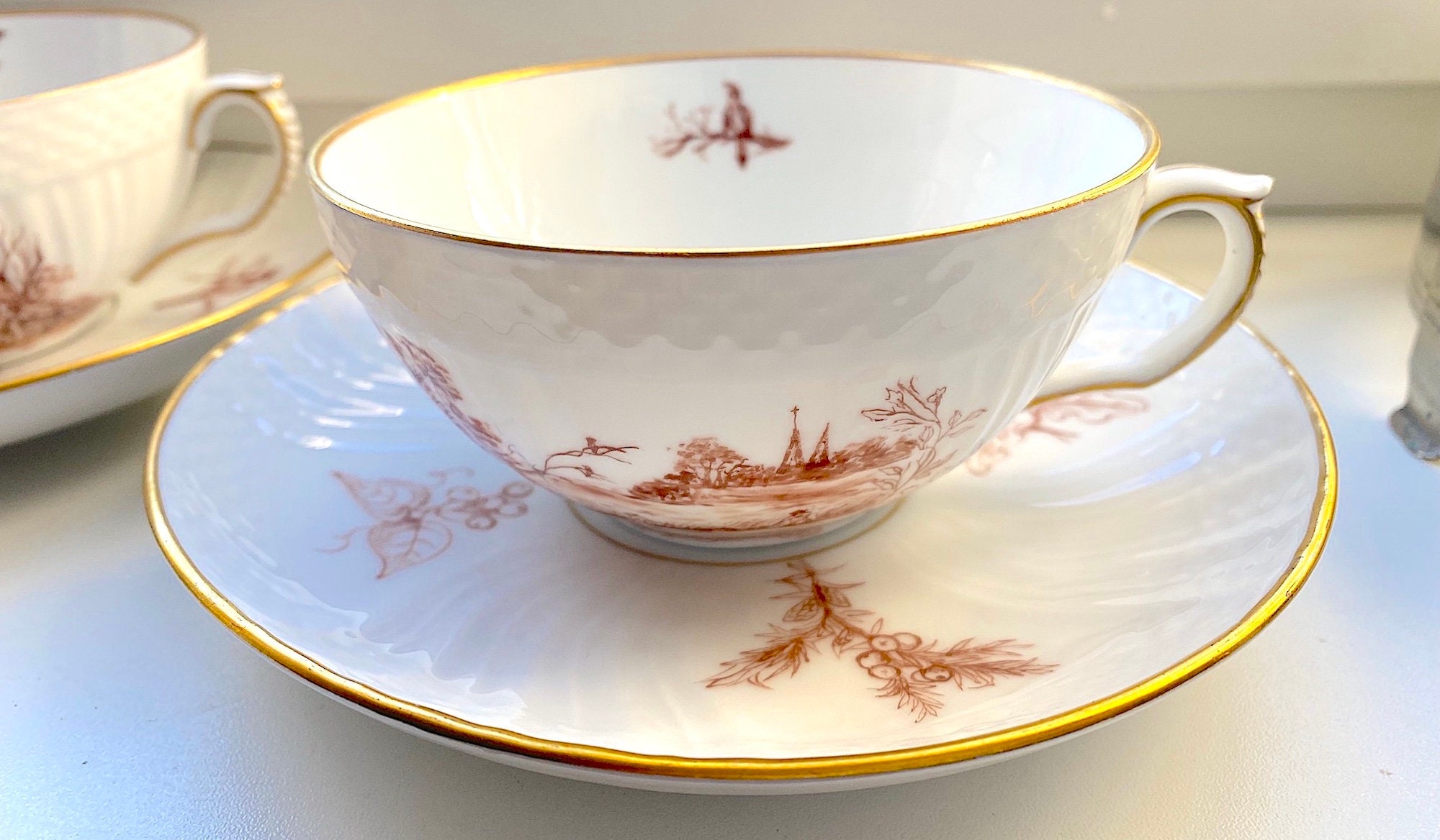 Rare Hand Painted Romantic Landscape Scenes Tea Cup and Saucer - Etsy