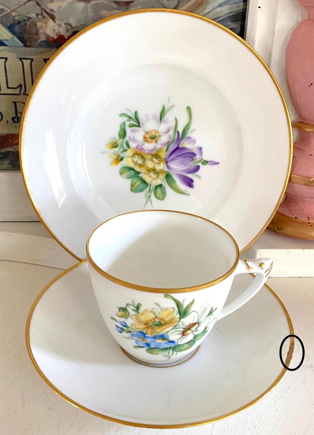 Bing Grondahl Nordic Saxon Flower Plain Coffee Cup,saucer, Side Plate ...