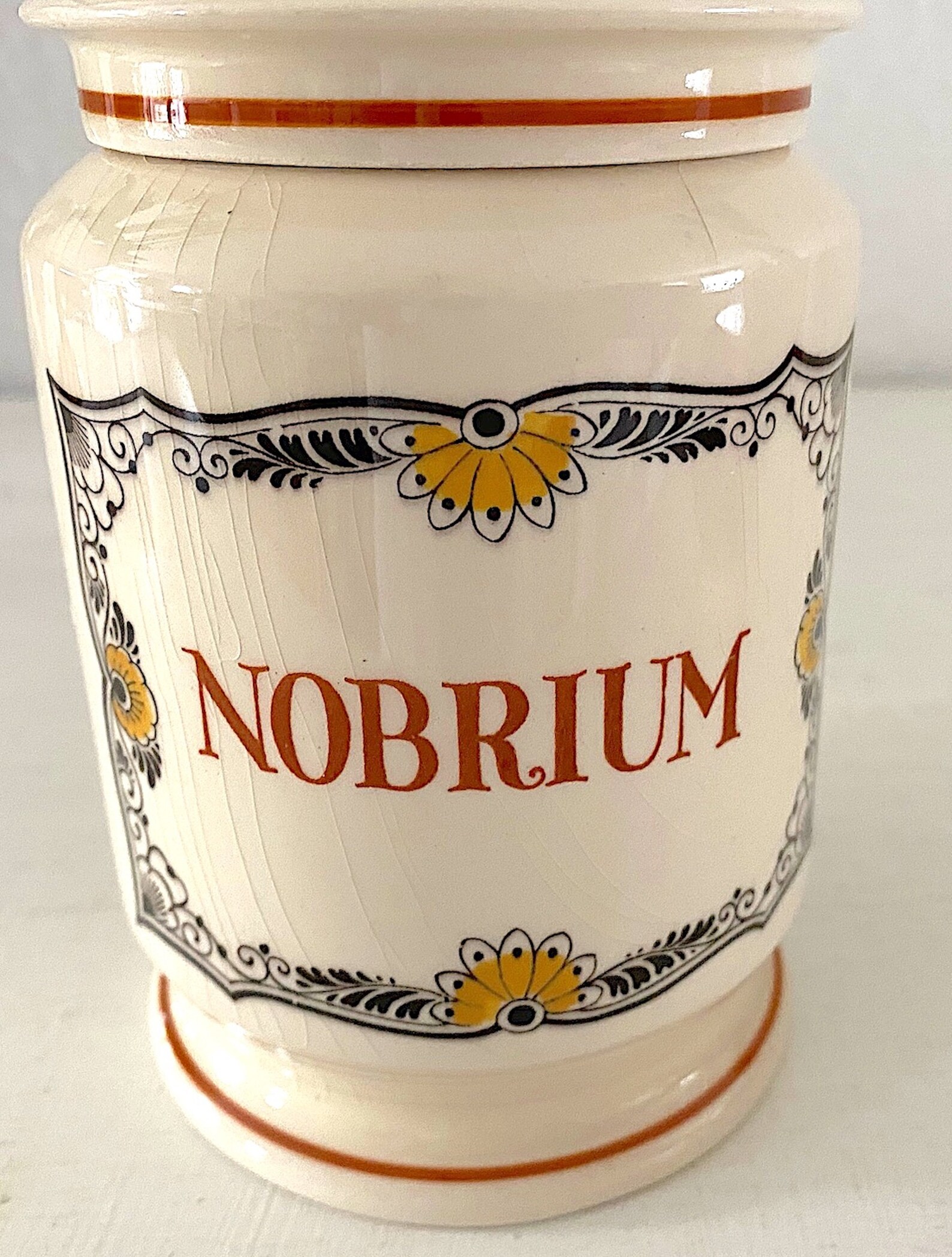 Lidded Apothecary Jar Inscription Nobrium | Etsy