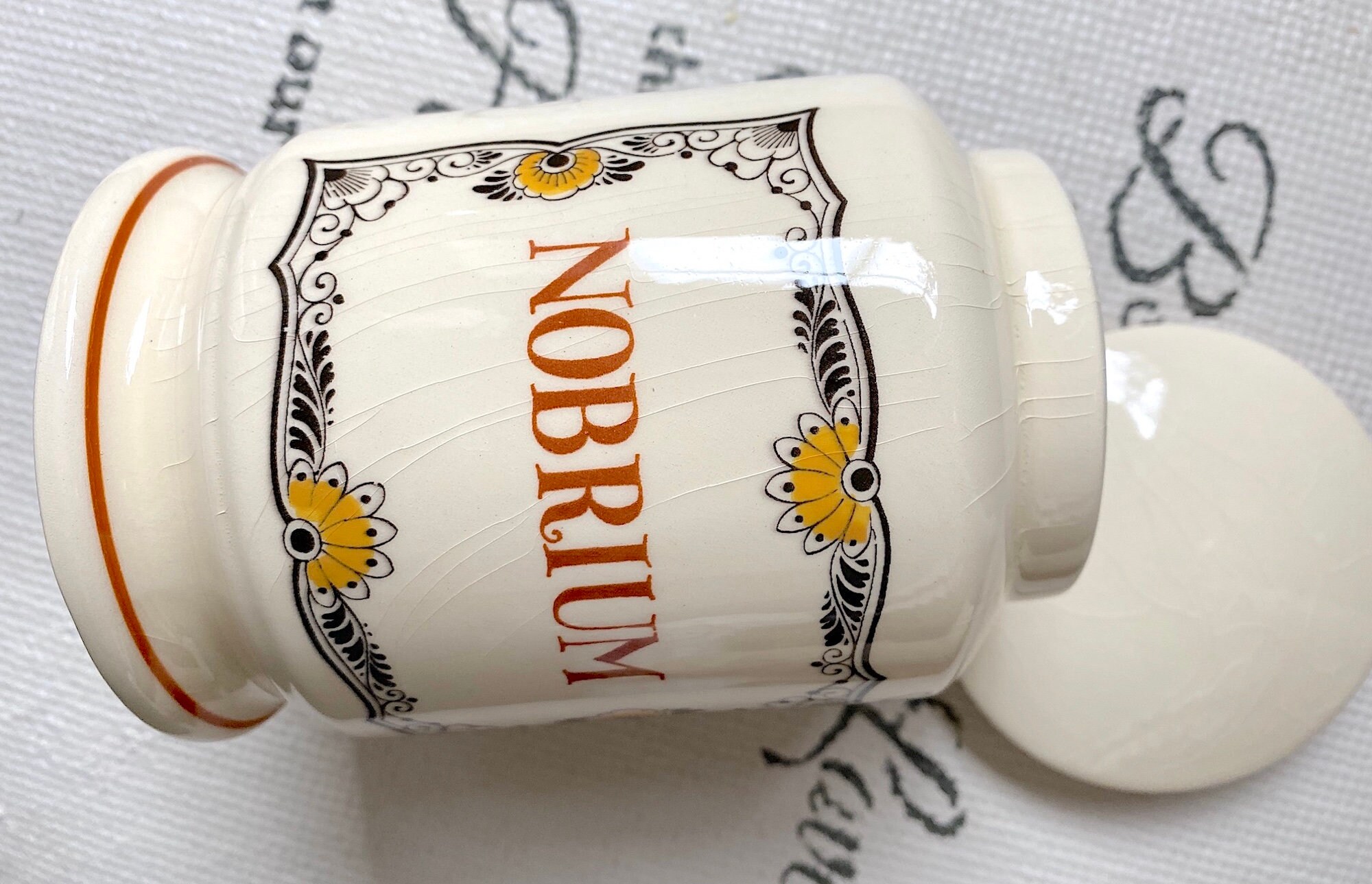 Lidded Apothecary Jar Inscription Nobrium | Etsy