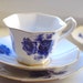 Vintage 1950s Angular Tea Cup and Saucer Set. Cake Plate Option. Blue ...