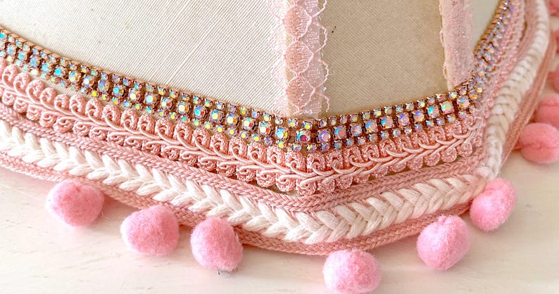 Luxe Fairy Tale Lamp Shade: White, Pink Pastels, Pearls, Lace Trim - Etsy