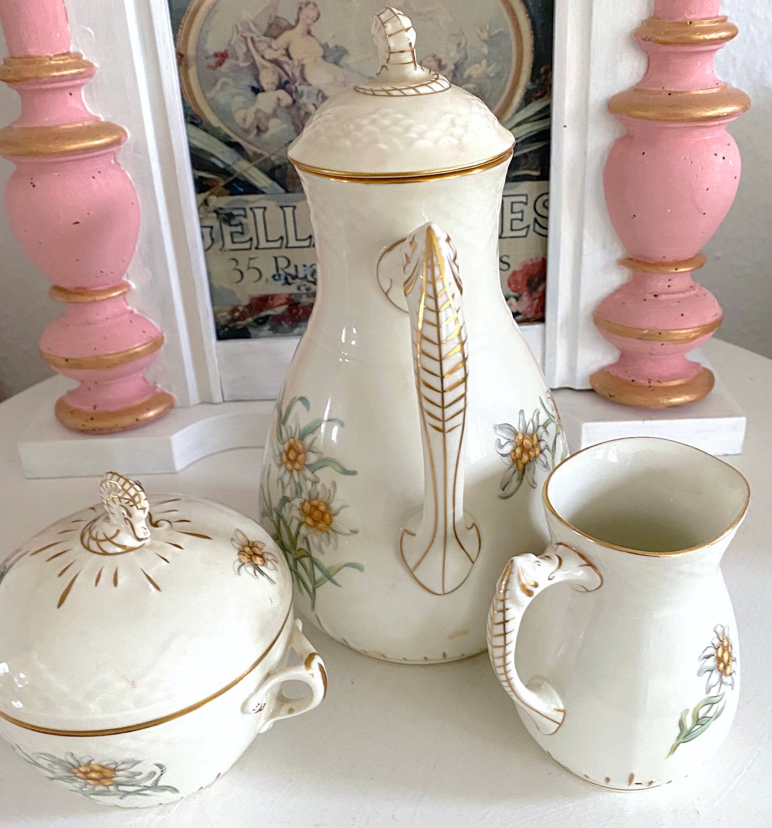 Rare Vintage Mimer Creamy off White and Gold Serving Pieces. - Etsy