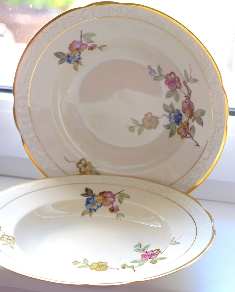 Fine Porcelain Large Deep Dinner Plate. Nordic Apple Blossoms - Etsy