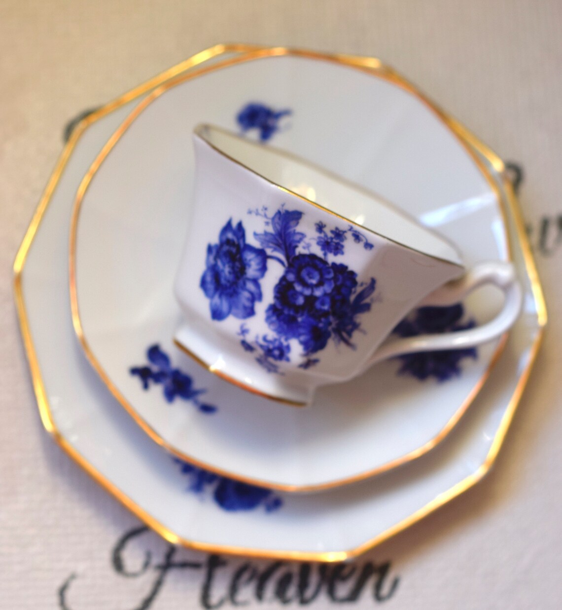 Vintage 1950s Angular Tea Cup and Saucer Set. Cake Plate - Etsy