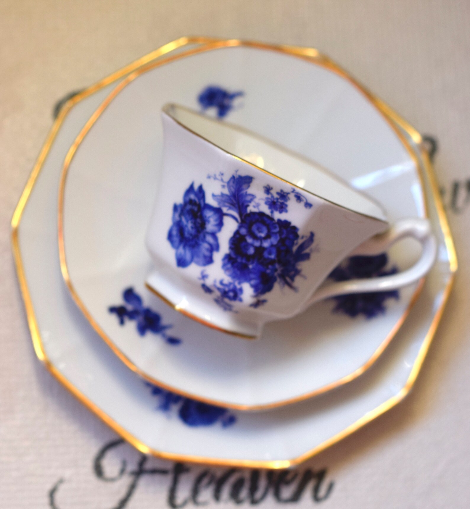 Vintage 1950s Angular Tea Cup and Saucer Set. Cake Plate - Etsy