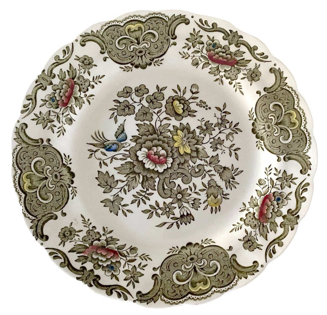 Vintage English Staffordshire Ridgeway Windsor Side Plate. Olive Green ...