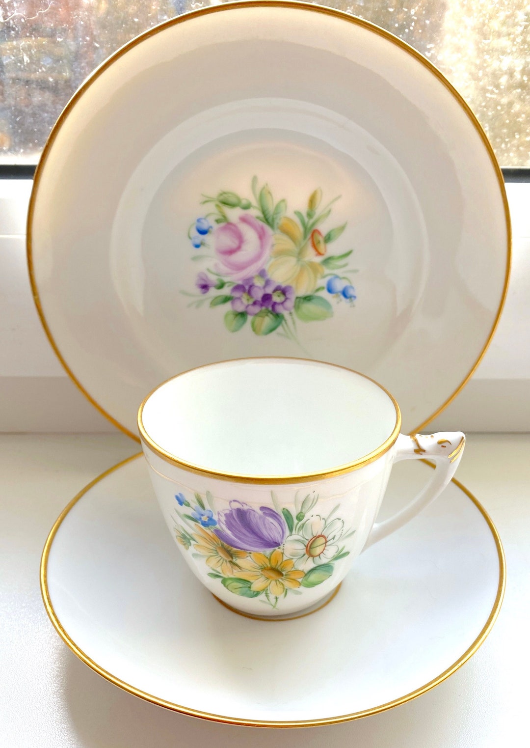 Bing and Grondahl Nordic Saxon Flower Plain Coffee Cup,saucer, Side ...