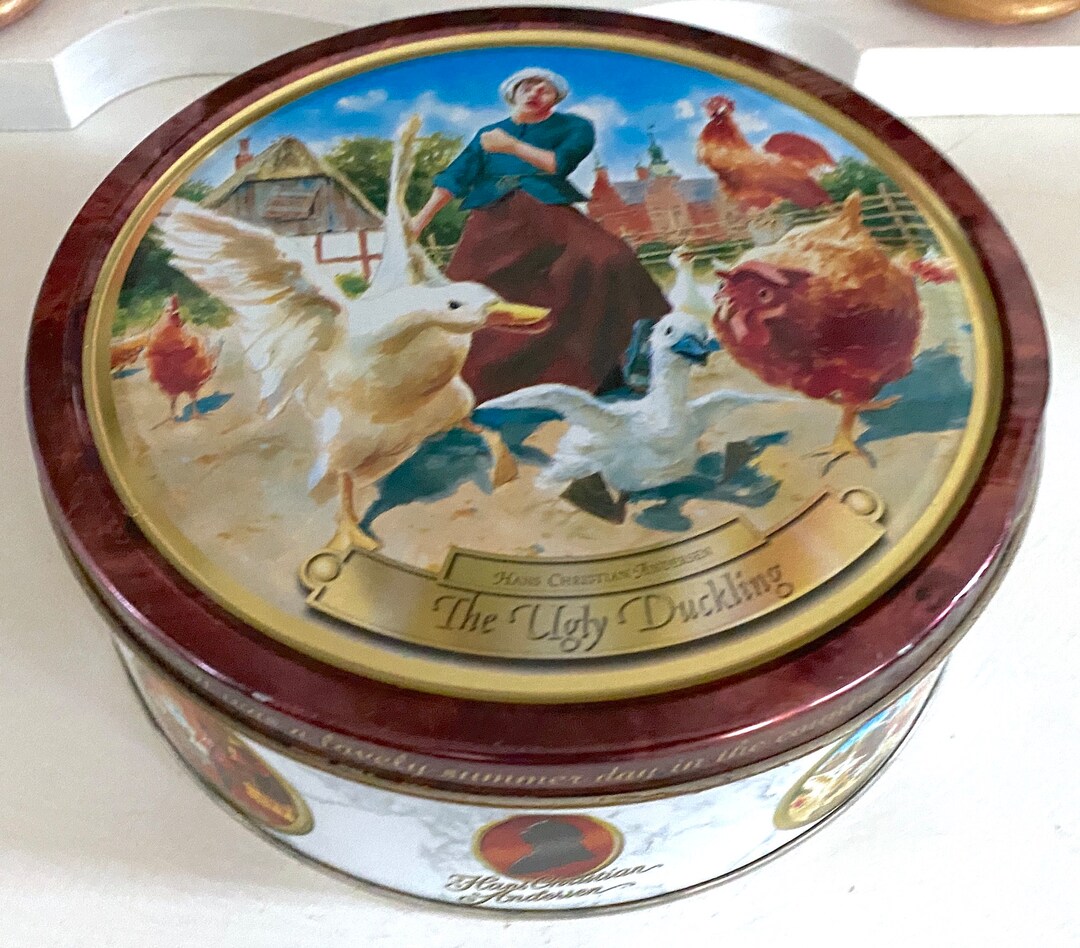 Classic Danish the Ugly Duckling Round Biscuit Tin. Nostalgic Hans ...