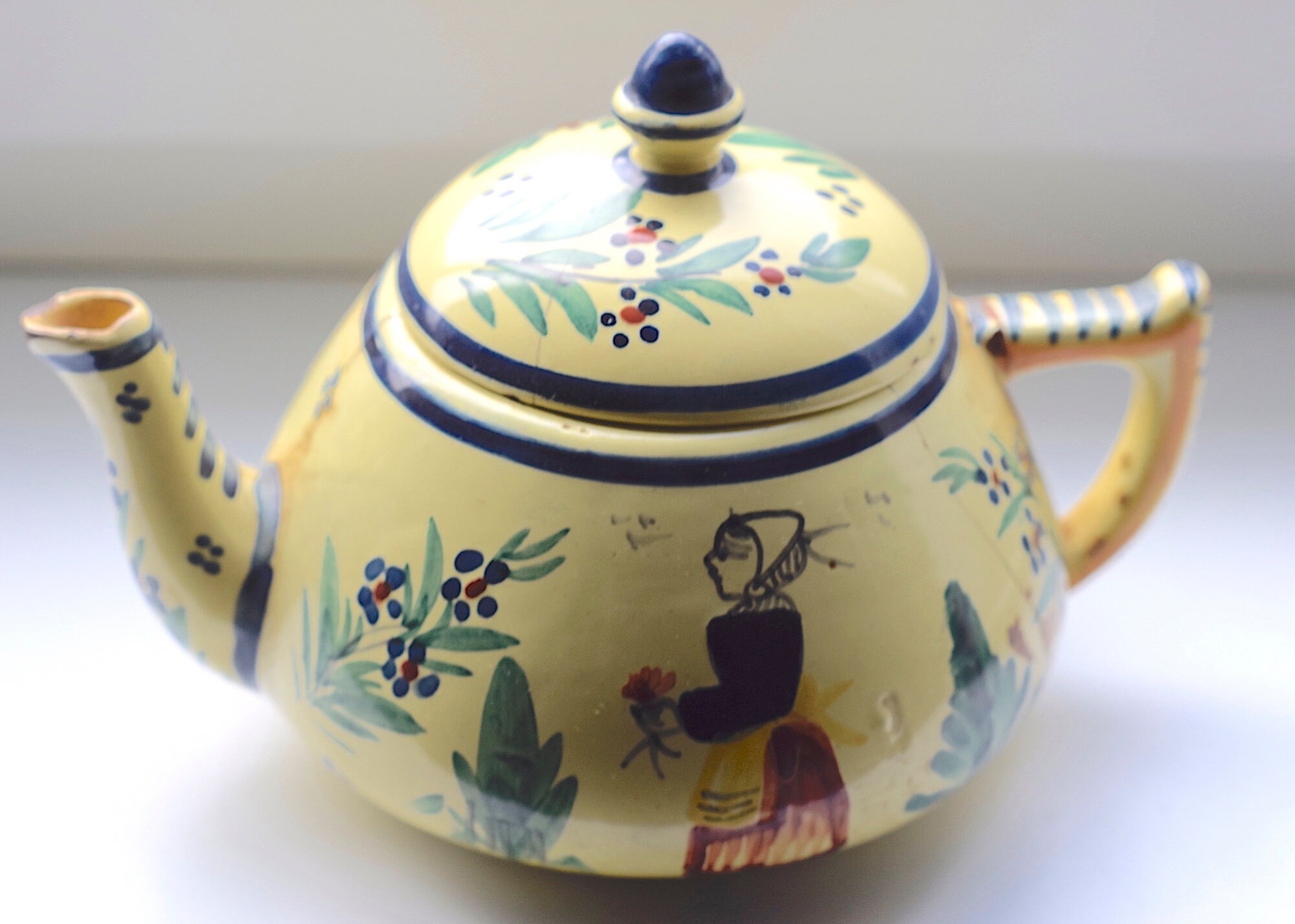 FLAWED but Fabulous Antique Very Rare French Quimper Lidded - Etsy