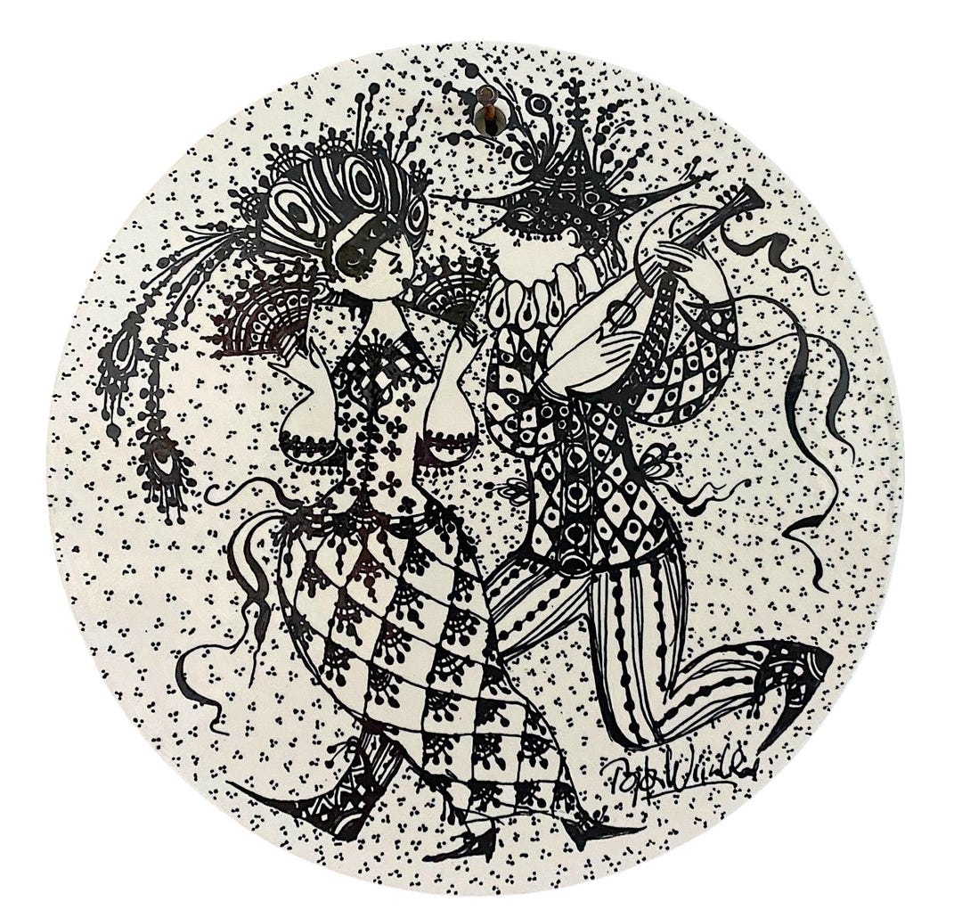 Vintage Nymolle Denmark February Plate: Bjorn Winblad "masquerade ...