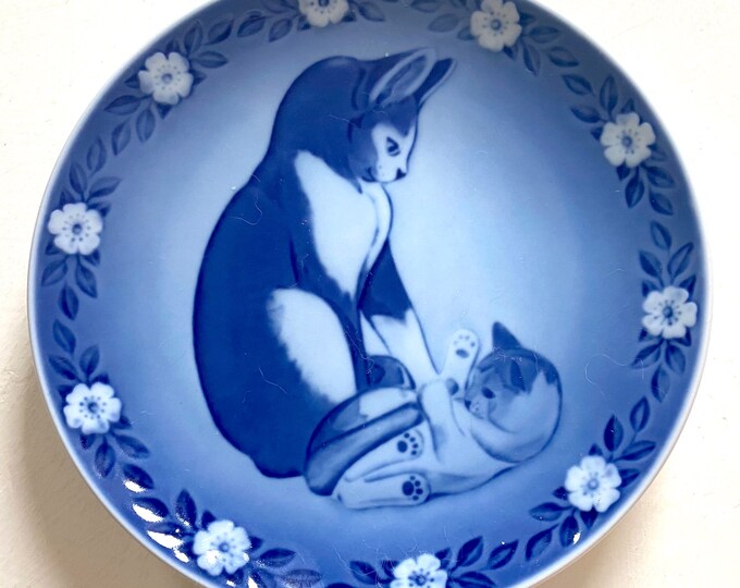 Rare Vintage Royal Copenhagen Mother Cat & Kitten Mothers Day Plate ...