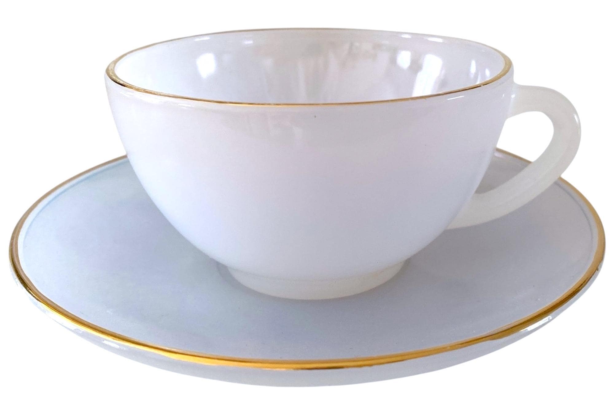 Vintage Arcopal Tea Cup and Saucer Set: Lavender Blue & Gold, 1950s ...
