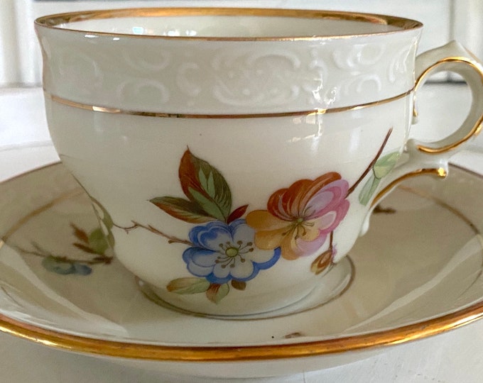 TINY FLAW Rare Antique 1910s Nordic Apple Blossom Gold Accent Fine ...