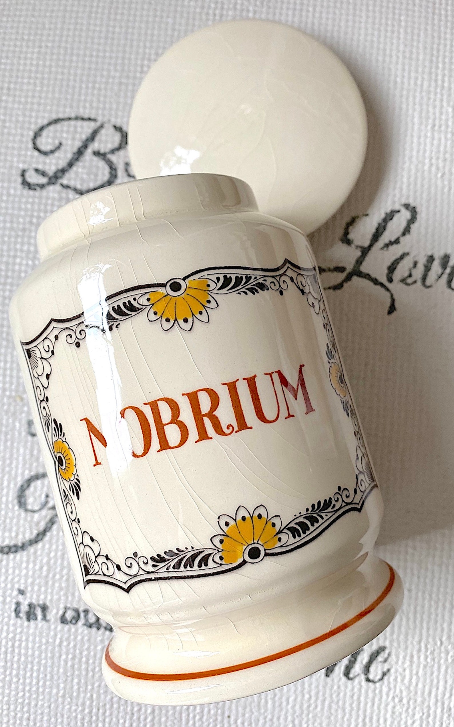 Lidded Apothecary Jar Inscription Nobrium | Etsy