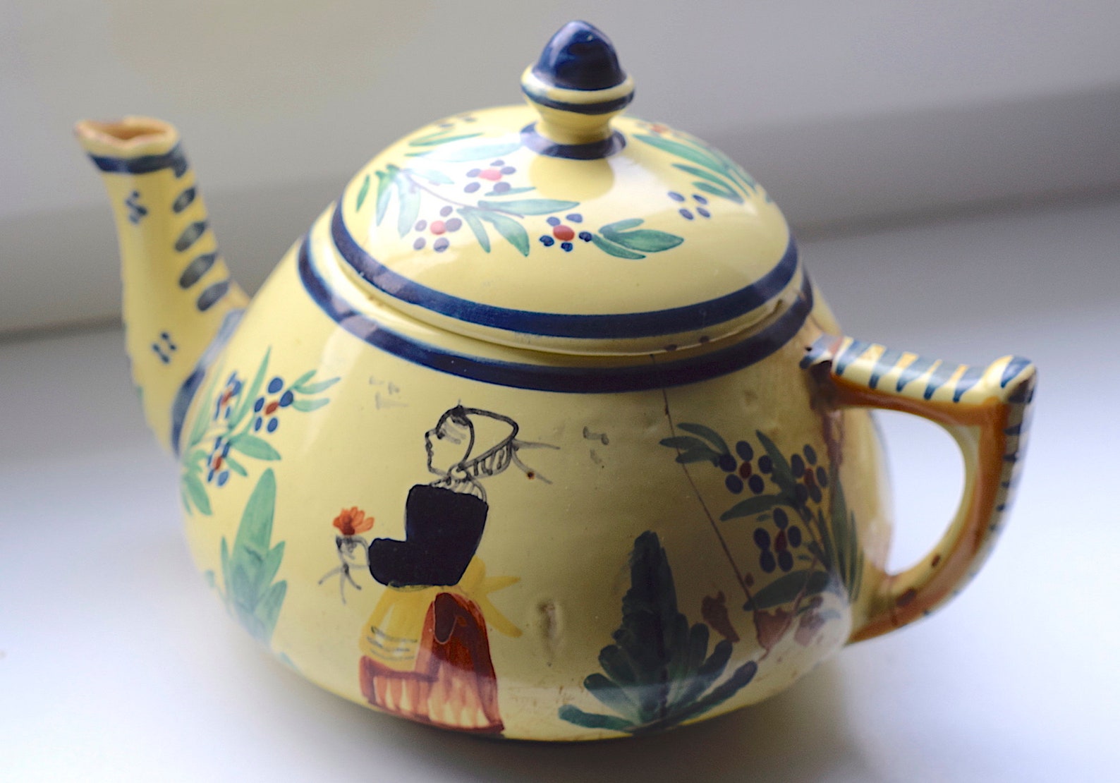 FLAWED but Fabulous Antique Very Rare French Quimper Lidded - Etsy