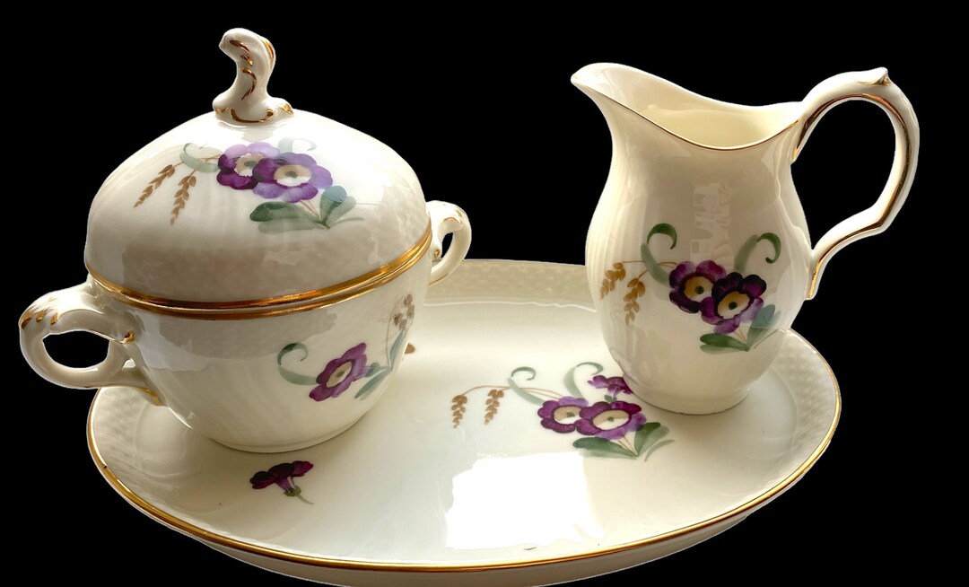 Royal Copenhagen RARE Primula Aurikel Antique Lidded Sugar Bowl ...