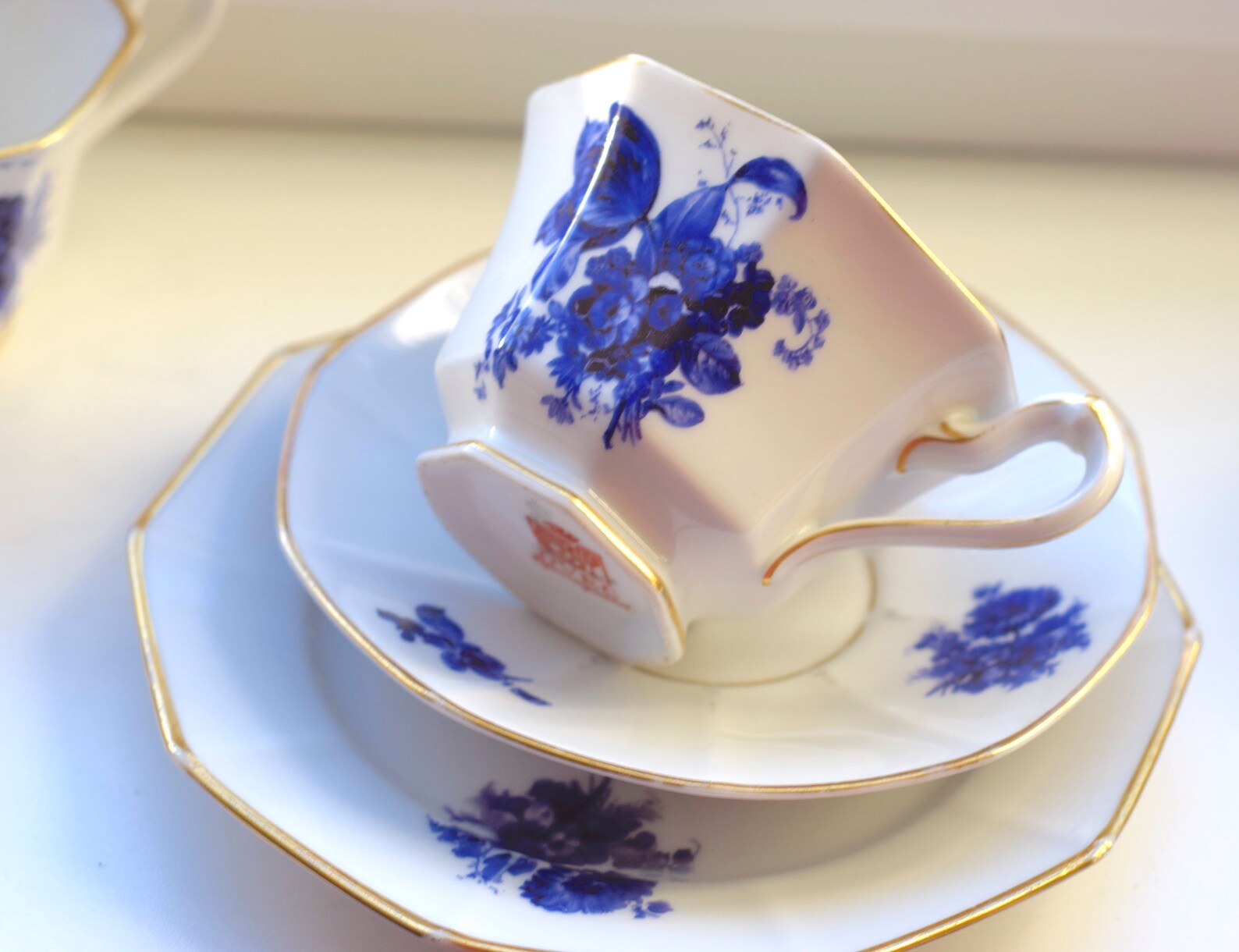 Vintage 1950s Angular Tea Cup and Saucer Set. Cake Plate - Etsy