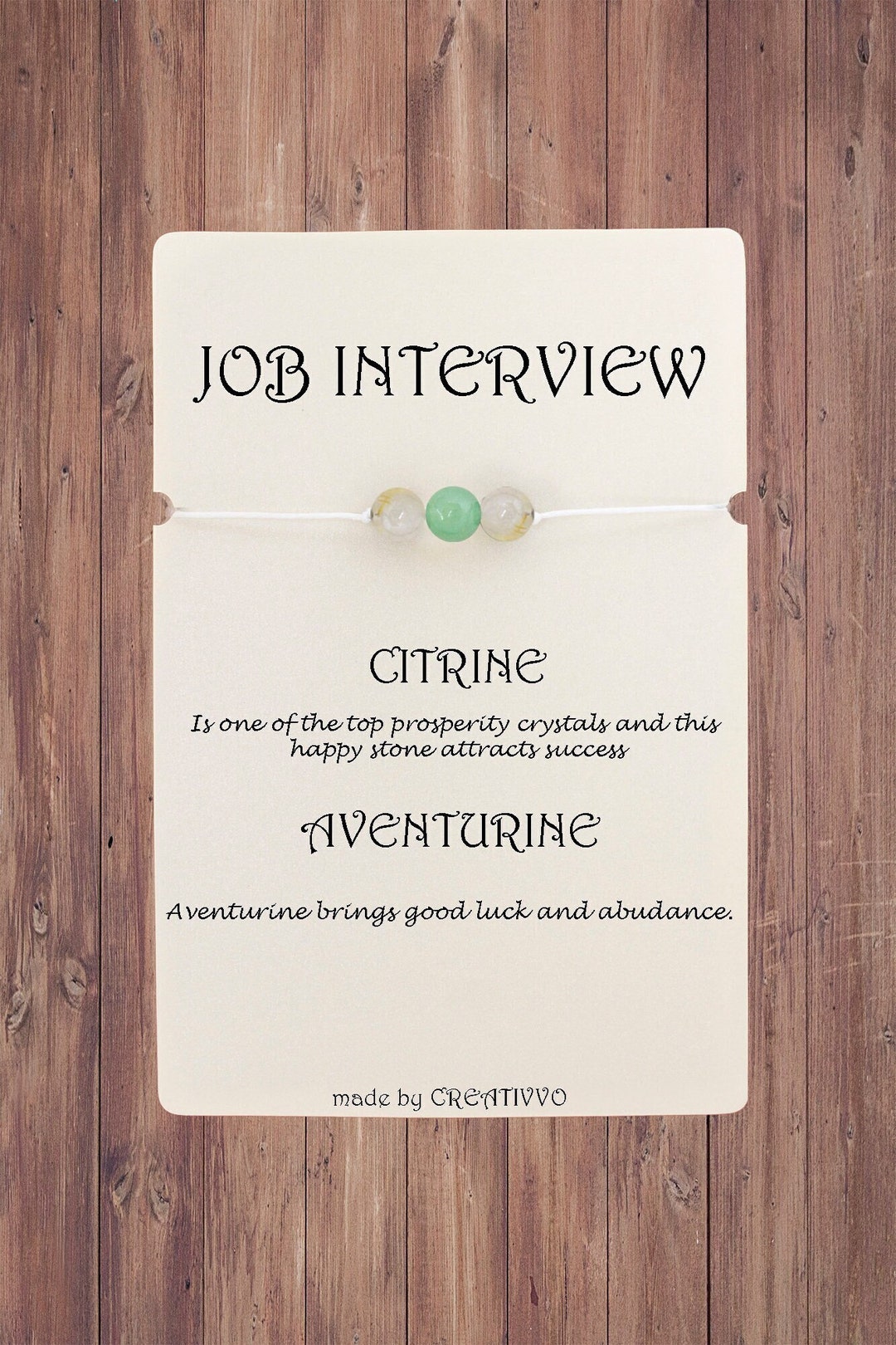 Job Bracelet Handmade Bracelet Interview Bracelet Job Interview ...