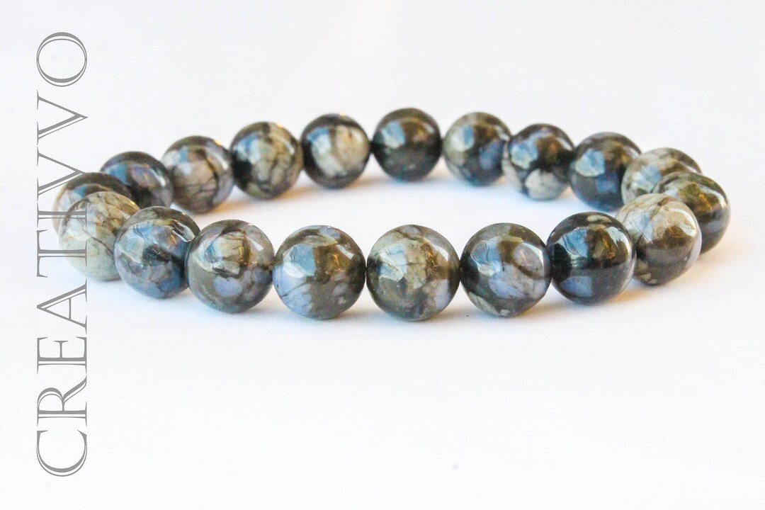 Llanite, Liberite, Rhyolite Mens Bracelet, Mens Jewelry, Beaded ...
