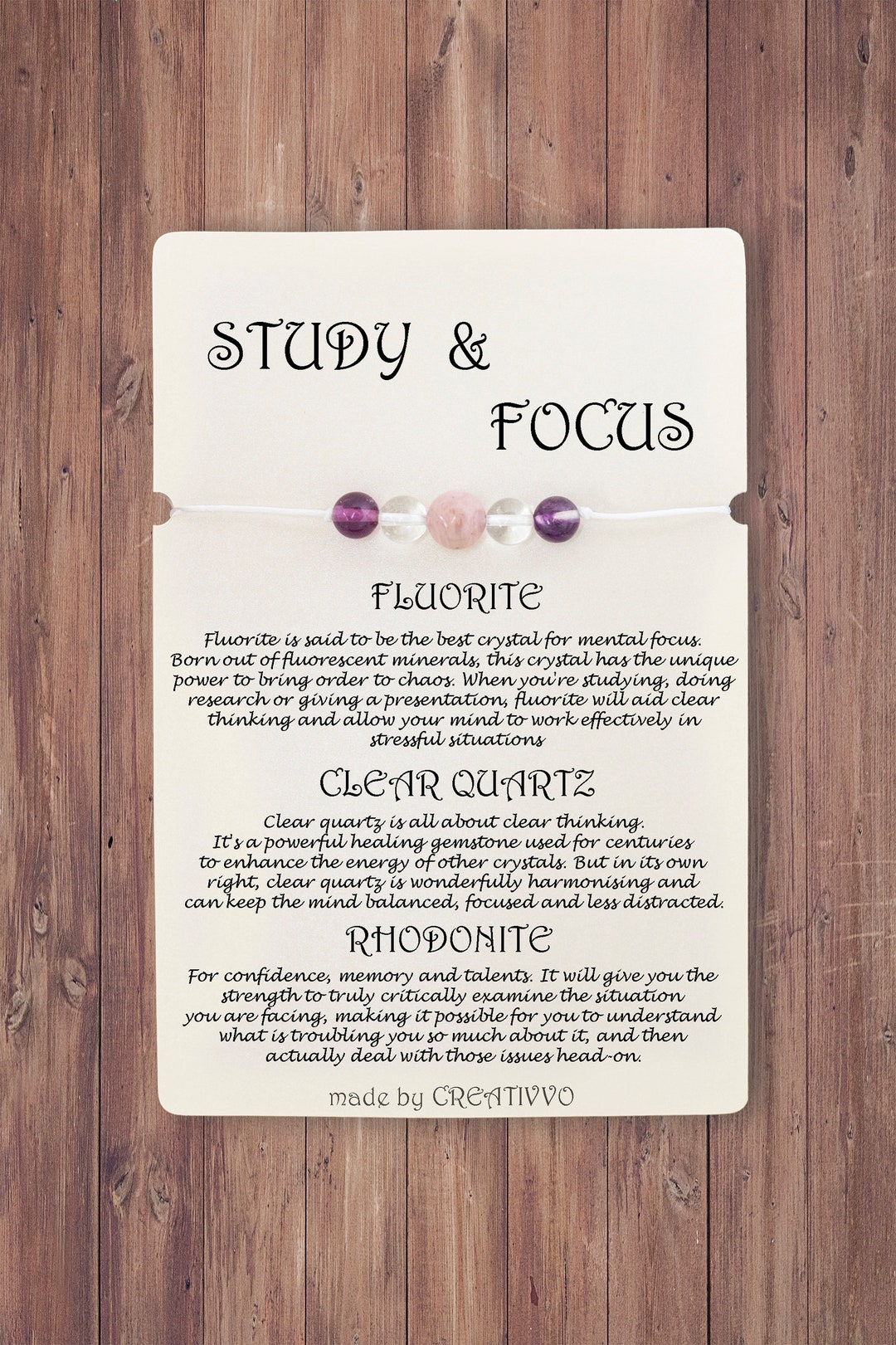 Study Bracelet Focus Bracelet Learning Bracelet Handmade Bracelet ...