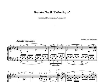 Piano Music Sheets Piano Sonata No. 8 in C Minor Opus 13 | Etsy