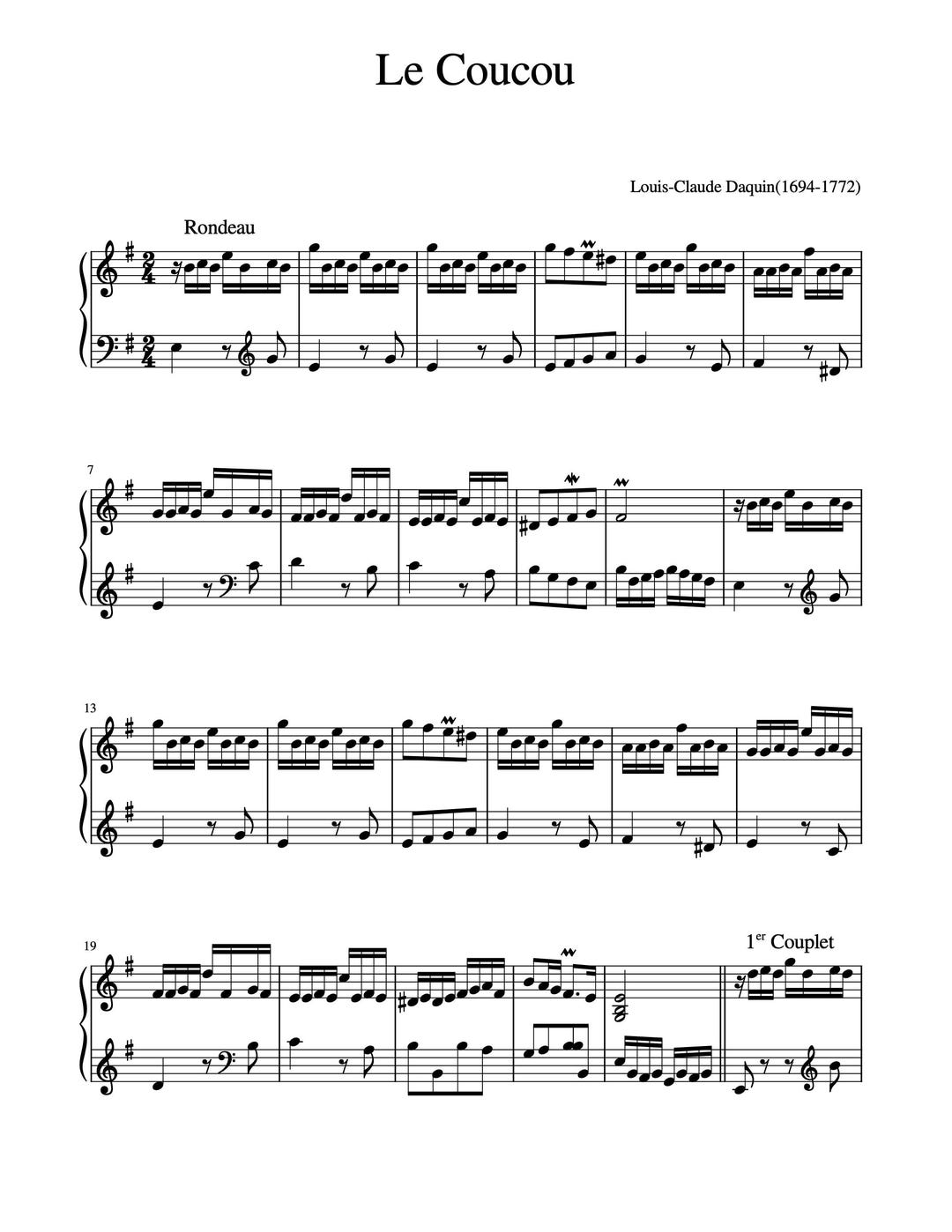Piano Music Sheets - Le Coucou - the Cuckoo - Louis-claude Daquin - Digital Download - Etsy