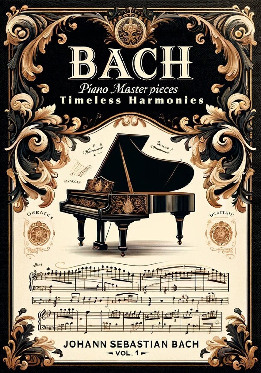 Piano Music Sheets - Bach Piano Masterpieces - Timeless Harmonies - 5 ...