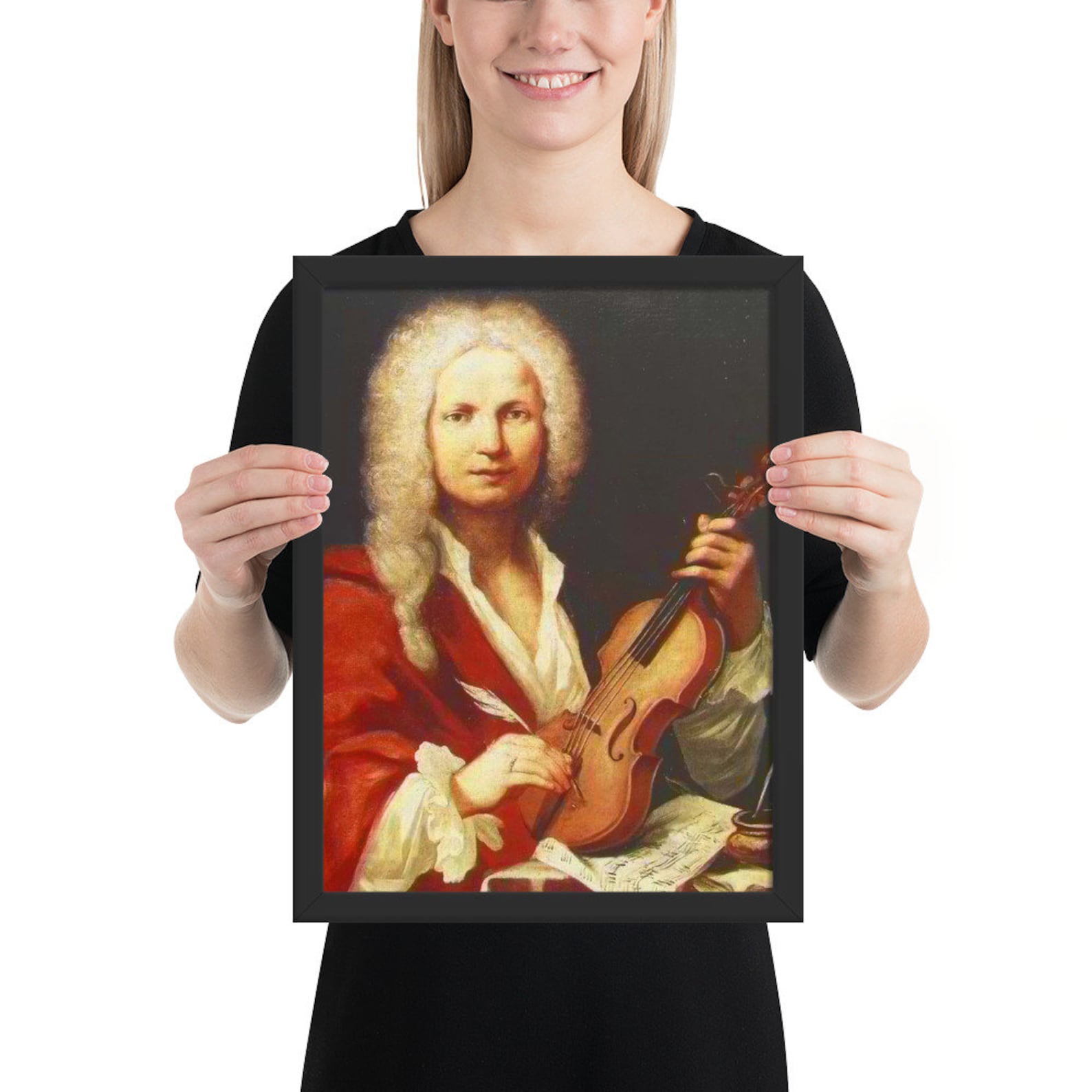 Antonio Vivaldi Portrait on a Semi-hardwood Frame Printed on a Thick ...