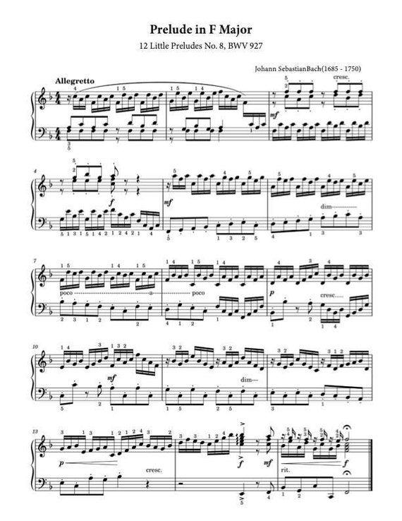Johann Sebastian Bach Music Sheets