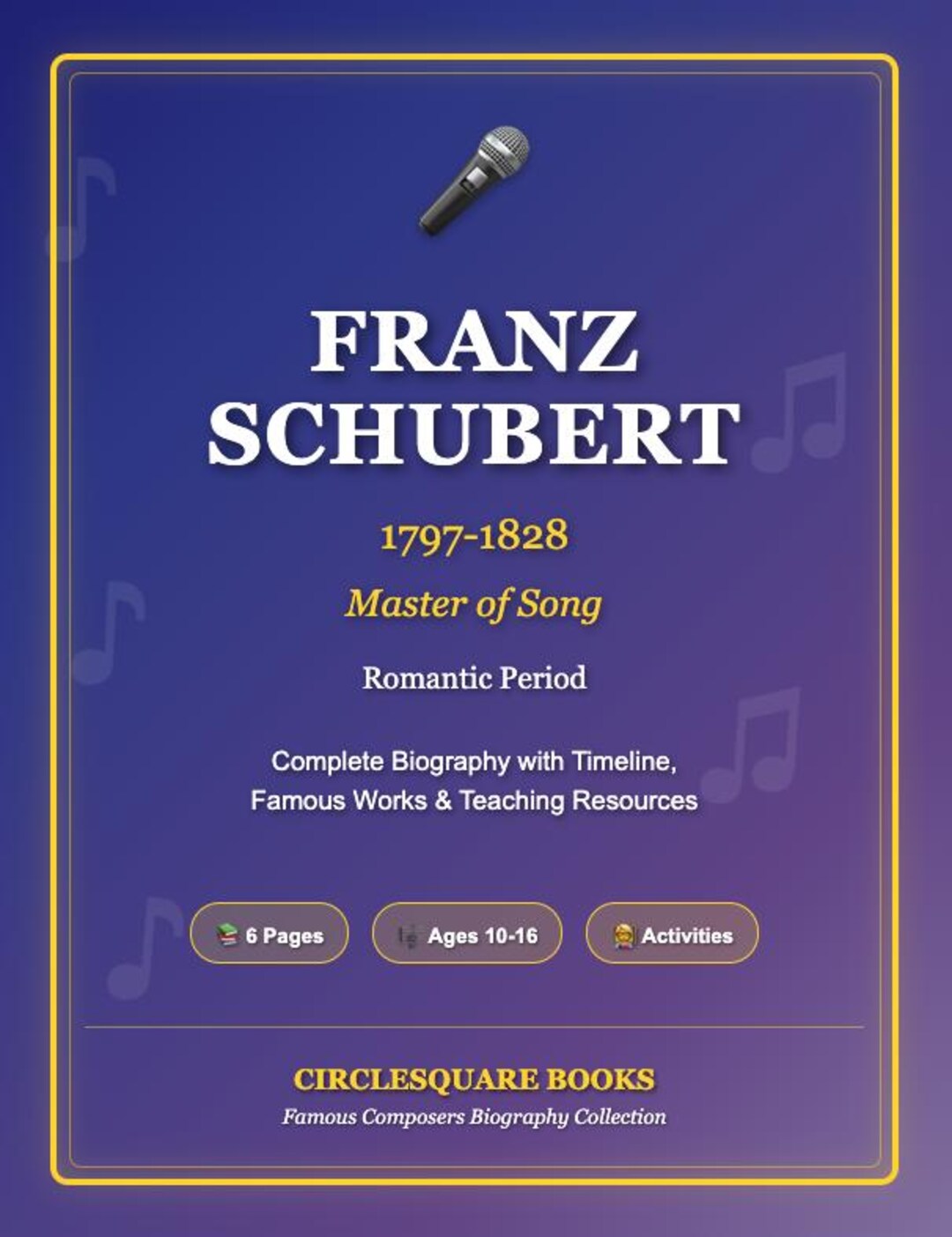 Schubert Biography PDF | Romantic Period Composer | Song Composer Study ...
