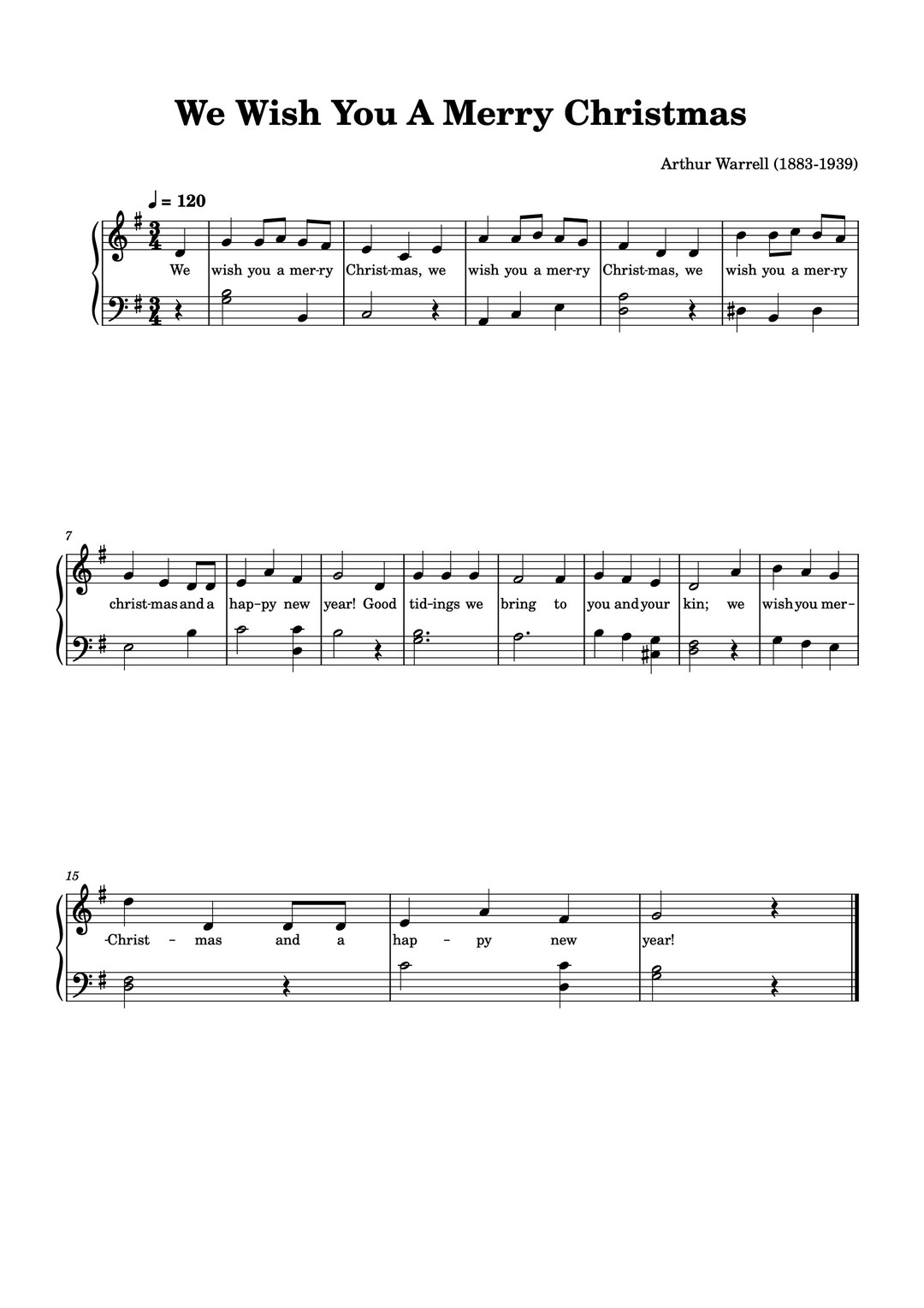 Piano Music Sheets - We Wish You a Merry Christmas - Arthur Warrell ...