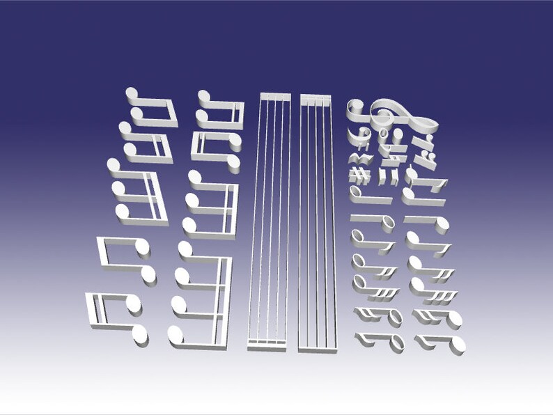 Image - Musical Notes Symbols for Notation SVG STL PNG - Digital ...