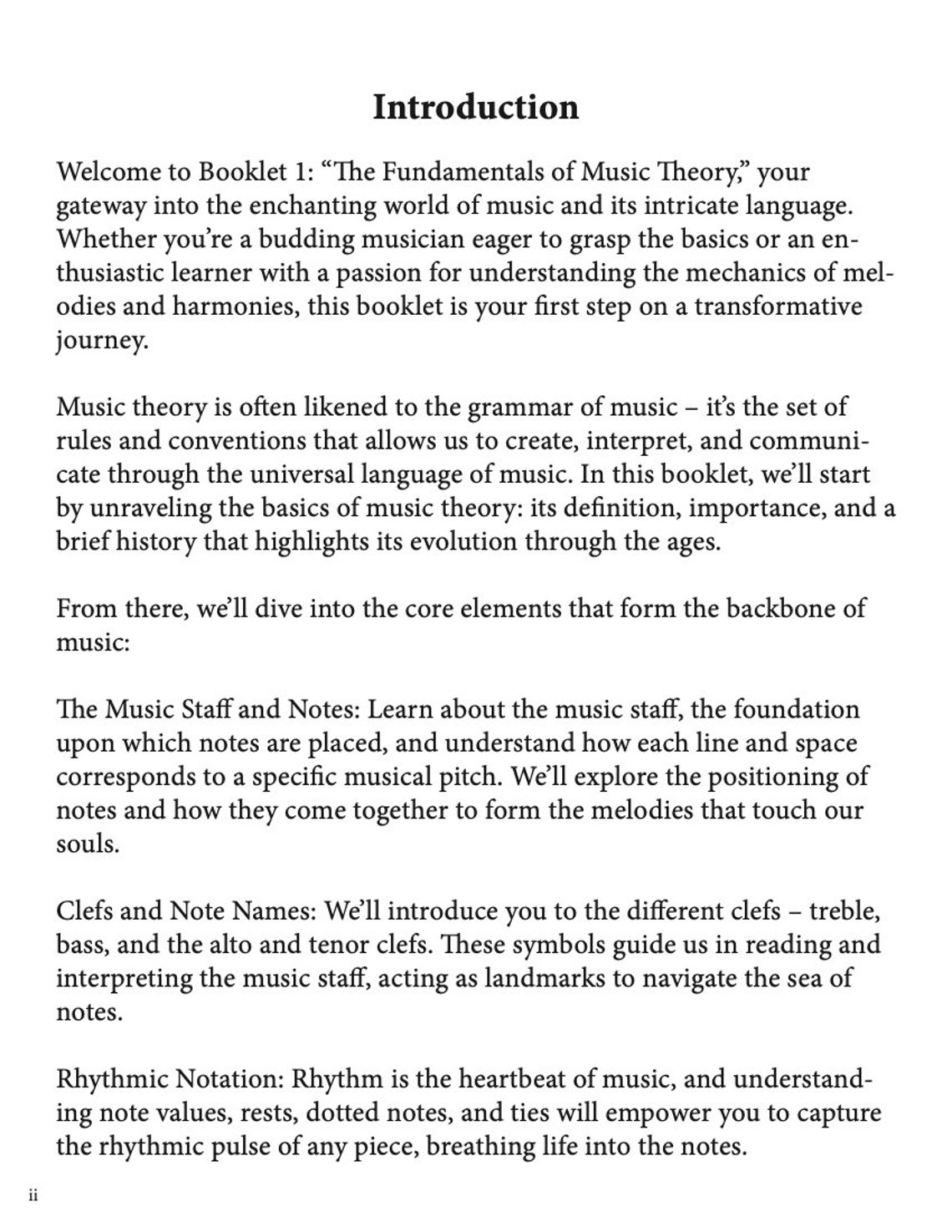 Piano Music Sheets the Fundamentals of Music Theory Booklet 1 Physical ...