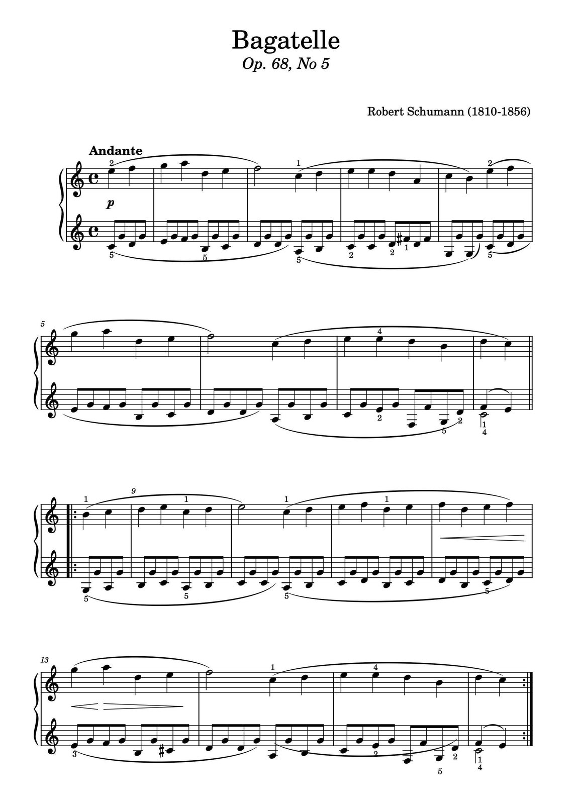 Piano Music Sheets - Bagatelle - Opus 68 No. 5 - Robert Schumann ...