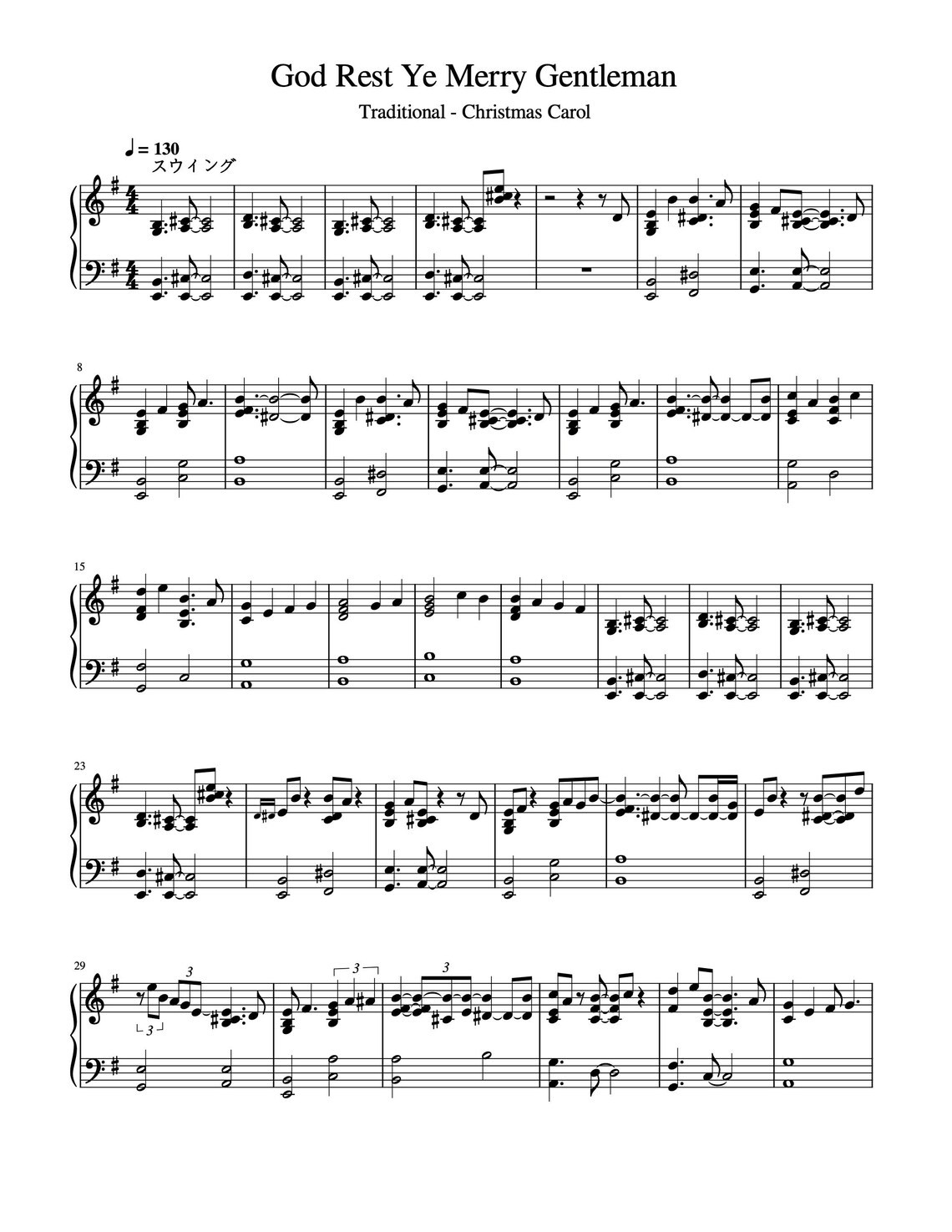 Piano Music Sheets - God Rest yet Merry Gentleman - Christmas Carol ...