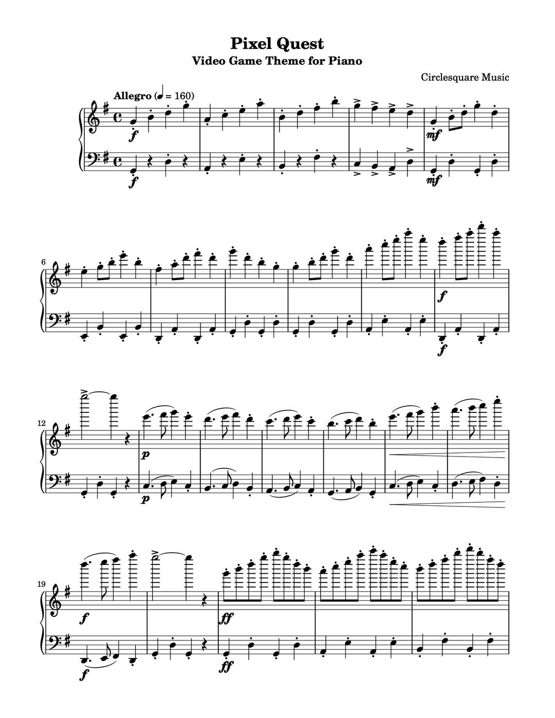 Piano Music Sheets - Pixel Quest - Video Game Theme for Piano ...