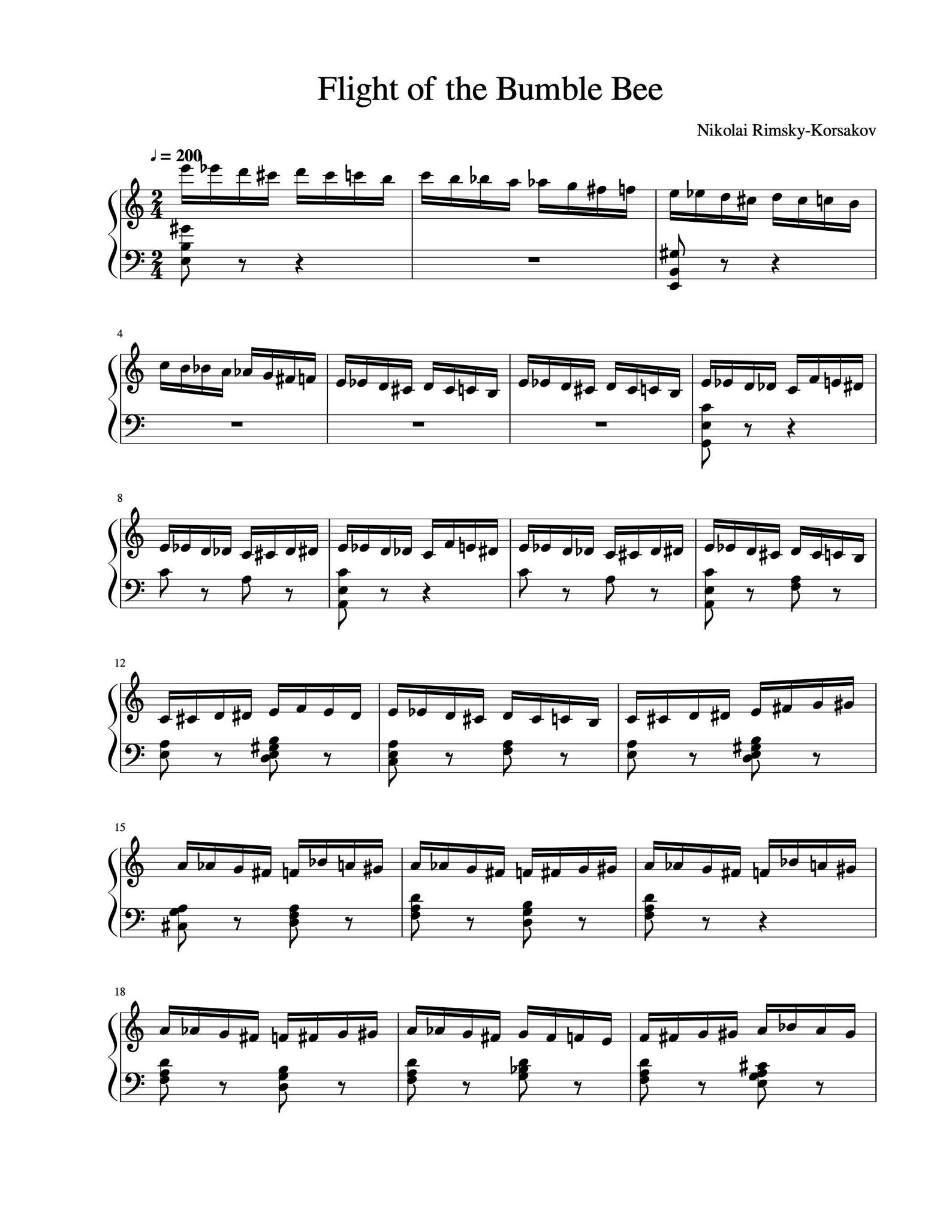 Piano Music Sheets - Flight of the Bumblebee Arranged for Piano ...