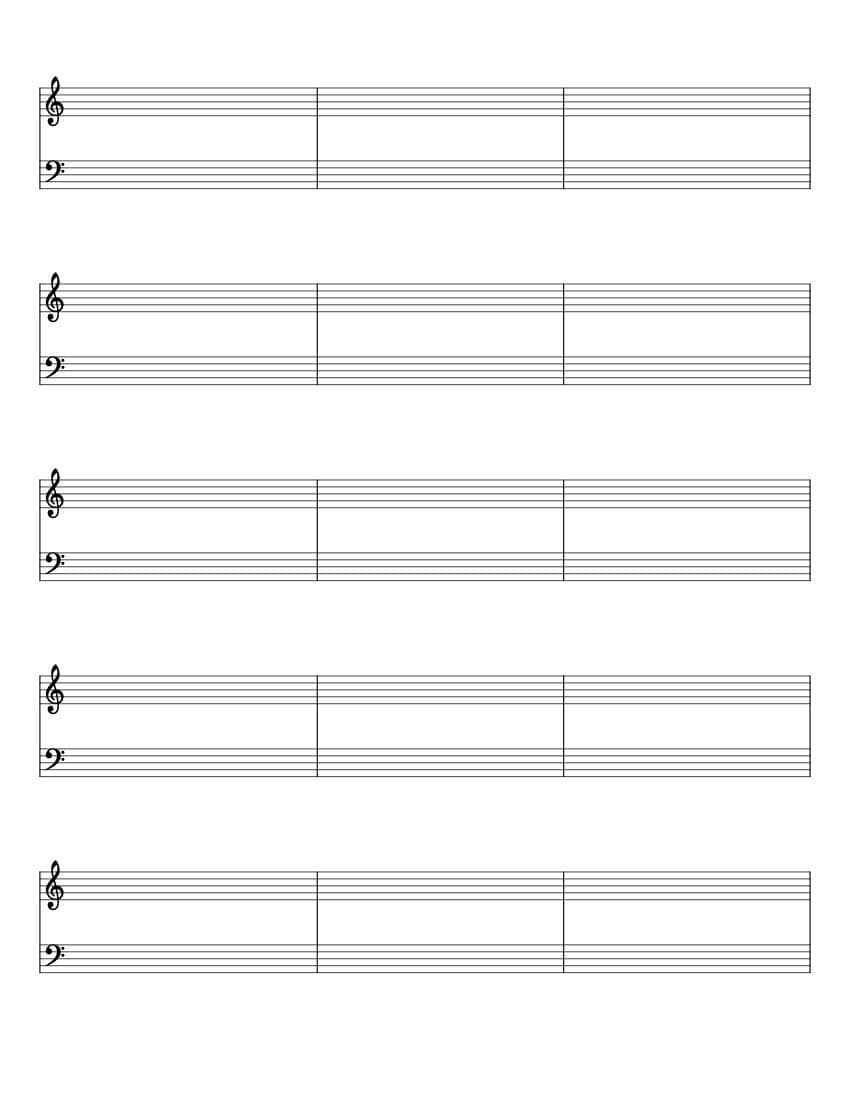 Piano Music Sheets - Grand Staff Blank Templates for Musicians, and ...