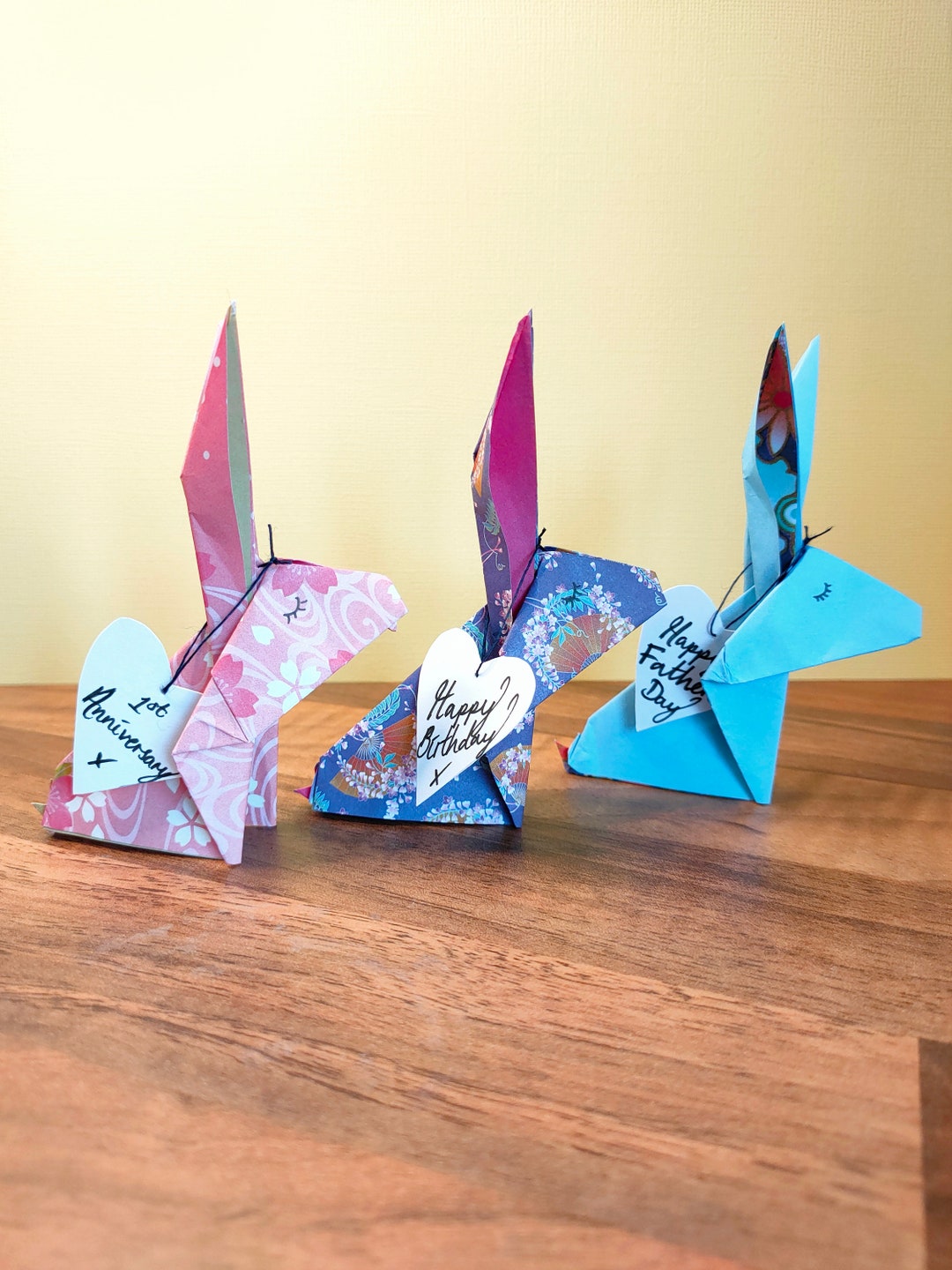 Origami Bunny Card | Japanese Birthday Rabbit Card - Etsy