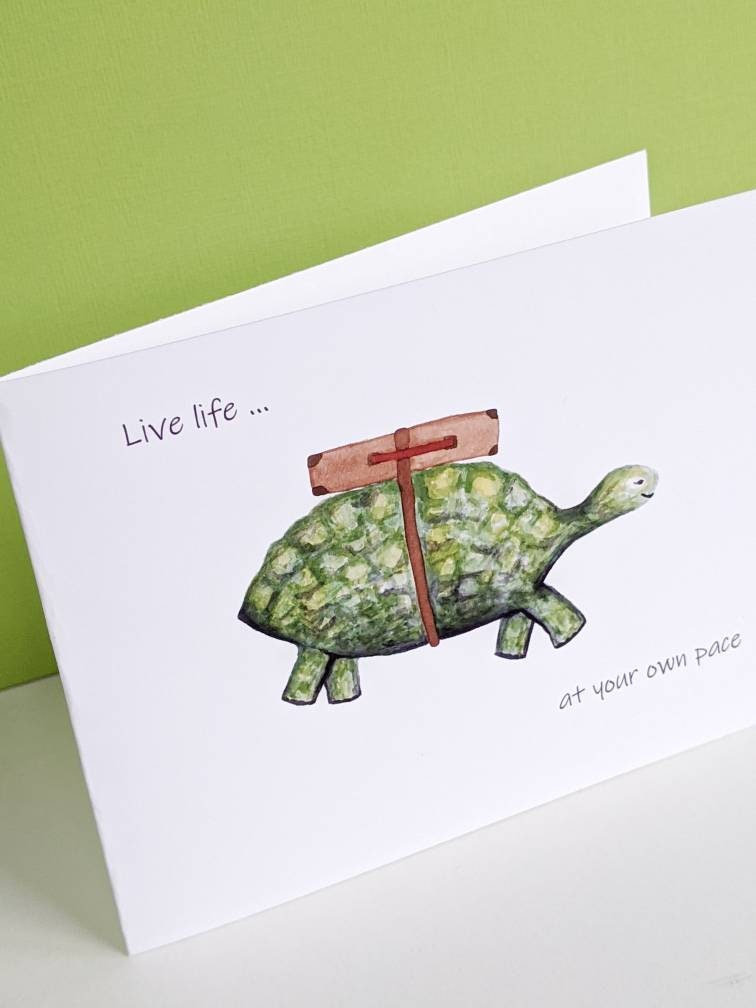 Tortoise Greetings Card Happy Birthday Card Travel Watercolour Card ...