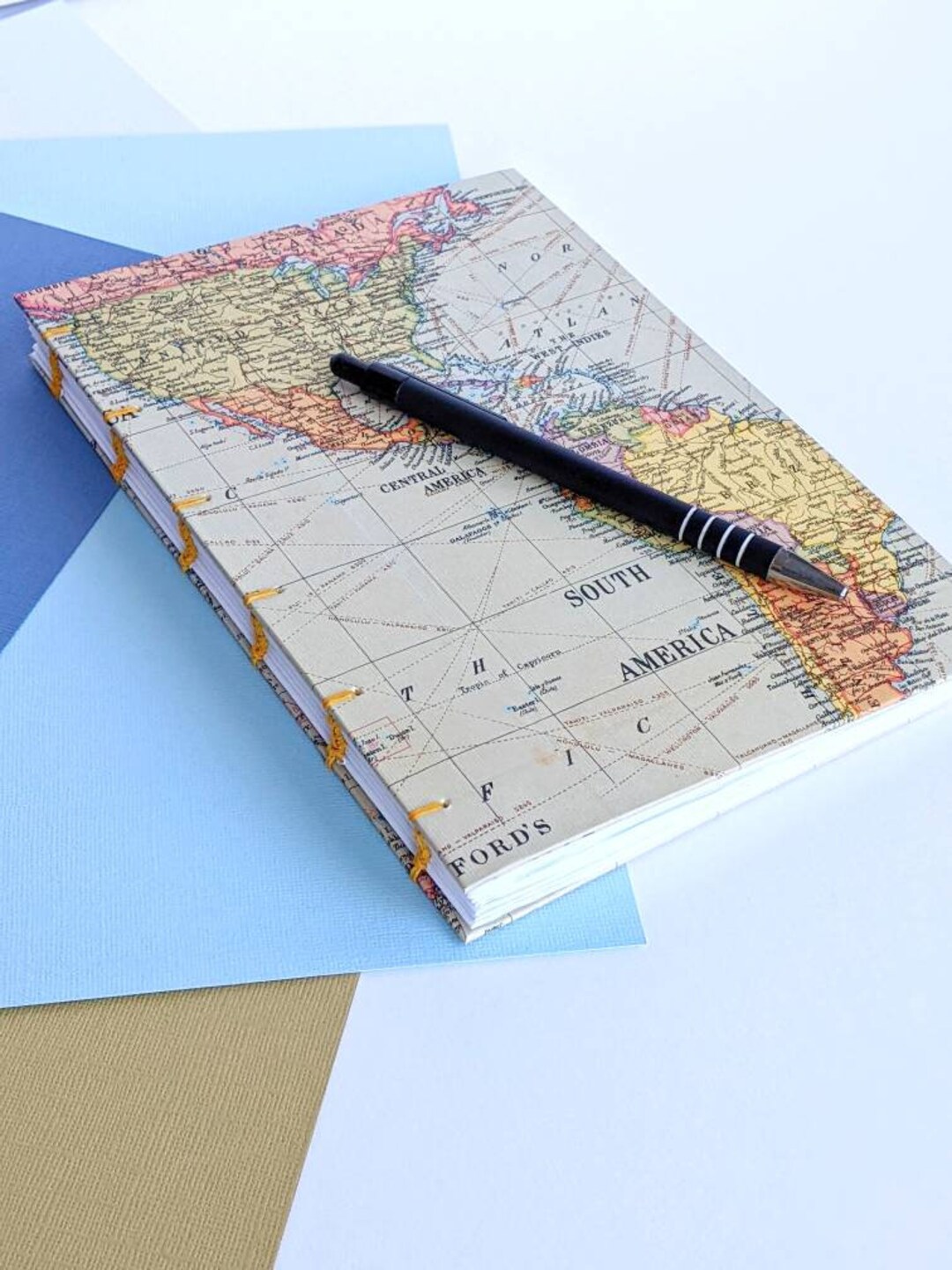 Travel Map Notebook | A5 World Map Journal | Blank or Lined Pages - Etsy