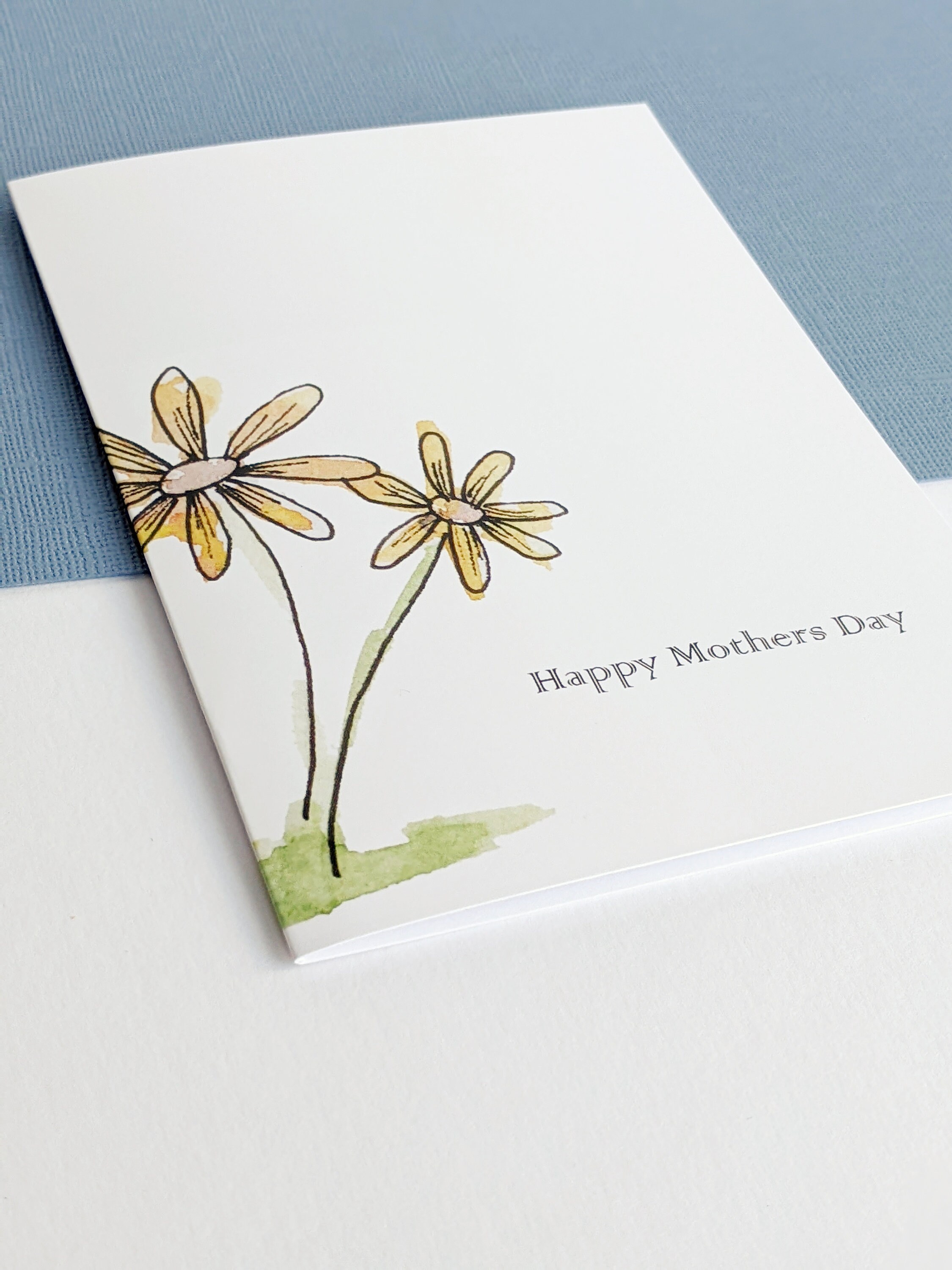 Yellow Daisy Mothers Day Card Hand Painted - Etsy