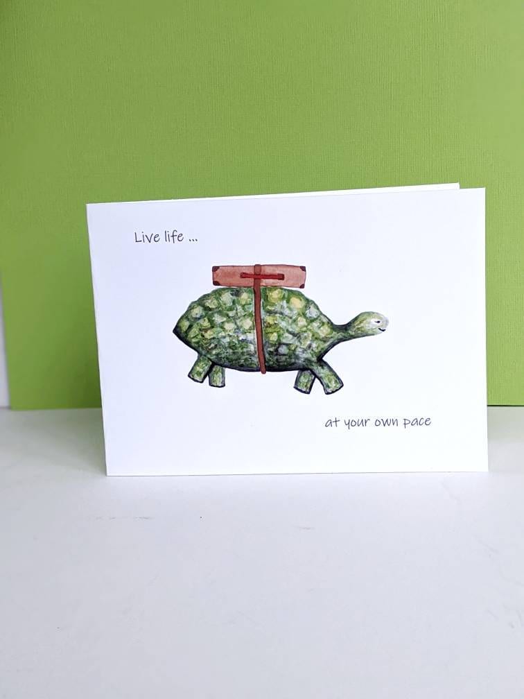 Tortoise Greetings Card Happy Birthday Card Travel Watercolour Card ...