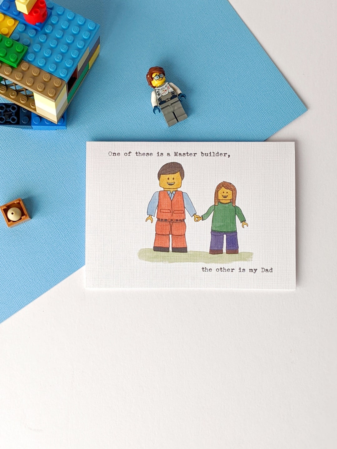 Lego Dad Birthday Card From Daughter Unique Hand Painted Watercolour ...