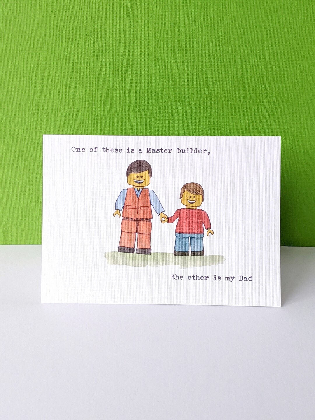 Lego Birthday Card From Son Unique Hand Painted Watercolour Design - Etsy